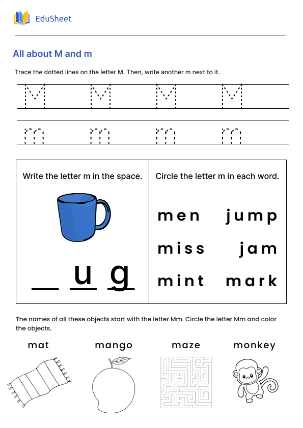 All about M and m Worksheets | Free Download at Orchids International