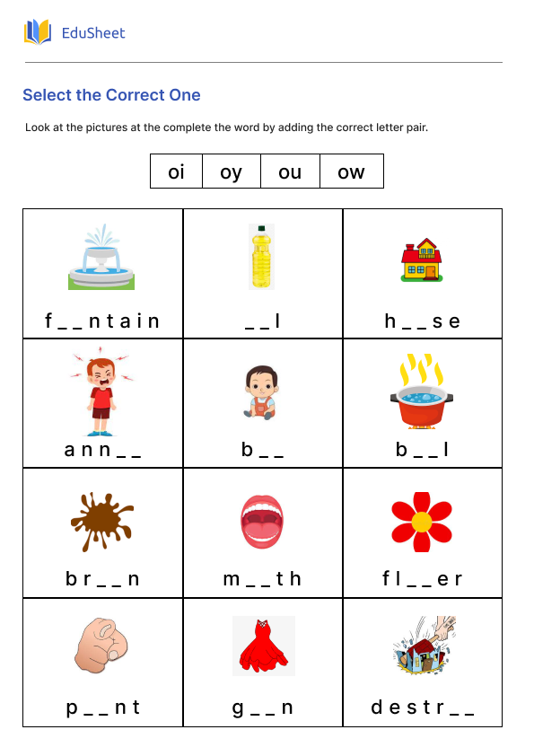 Select the Correct One Worksheets | Free Download at Orchids International