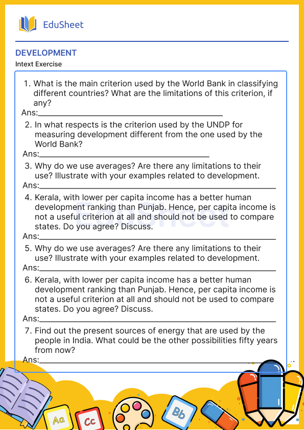 Development Worksheets | Free Download at Orchids International