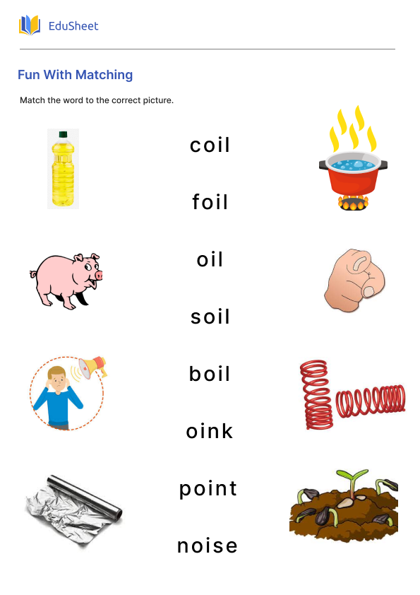 Fun With Matching 1 Worksheets | Free Download at Orchids International