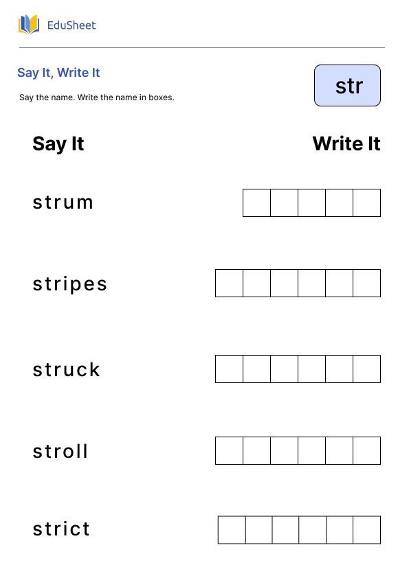Say It, Write It Part 5 Worksheets | Free Download at Orchids International