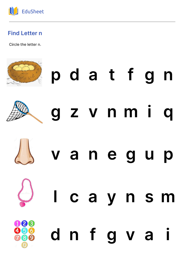 Find Letter n Worksheets | Free Download at Orchids International