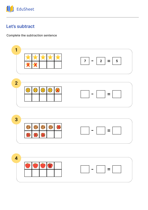 Let’s subtract 1 Worksheets | Free Download at Orchids International