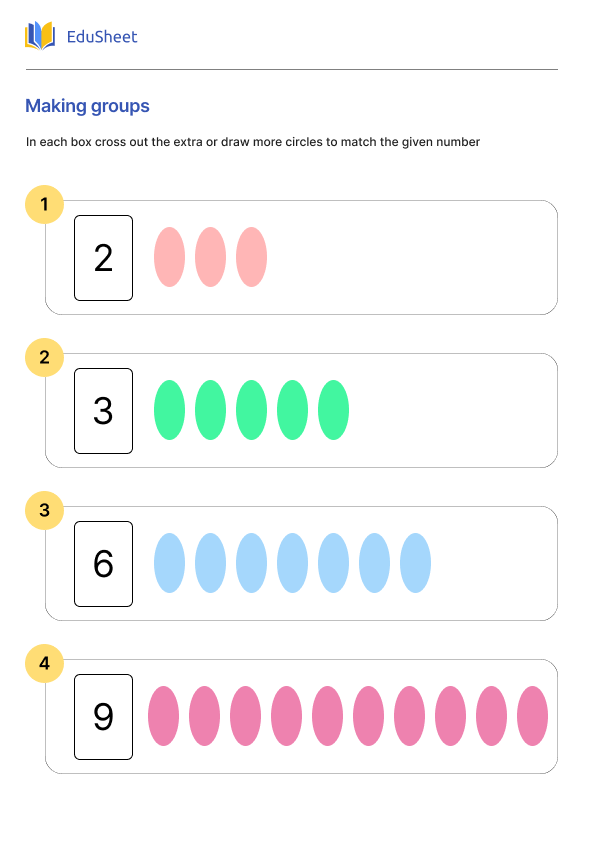 Making groups 1 Worksheets | Free Download at Orchids International