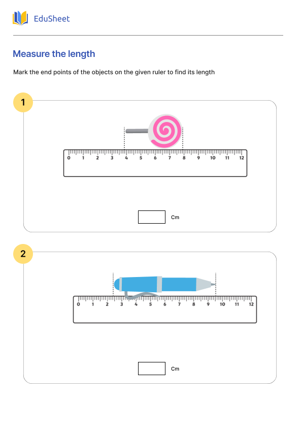 Measure the length 3 Worksheets | Free Download at Orchids International