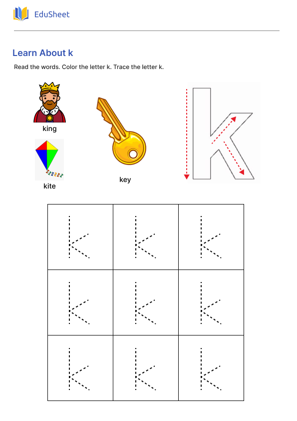 Learn About k 1 Worksheets | Free Download at Orchids International