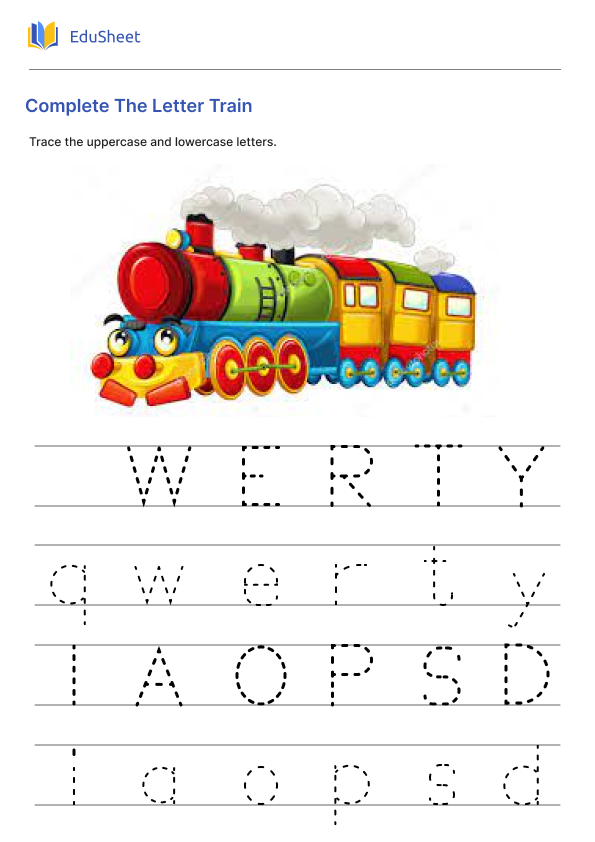 Complete The Letter Train Part 1 Worksheets | Free Download at Orchids ...