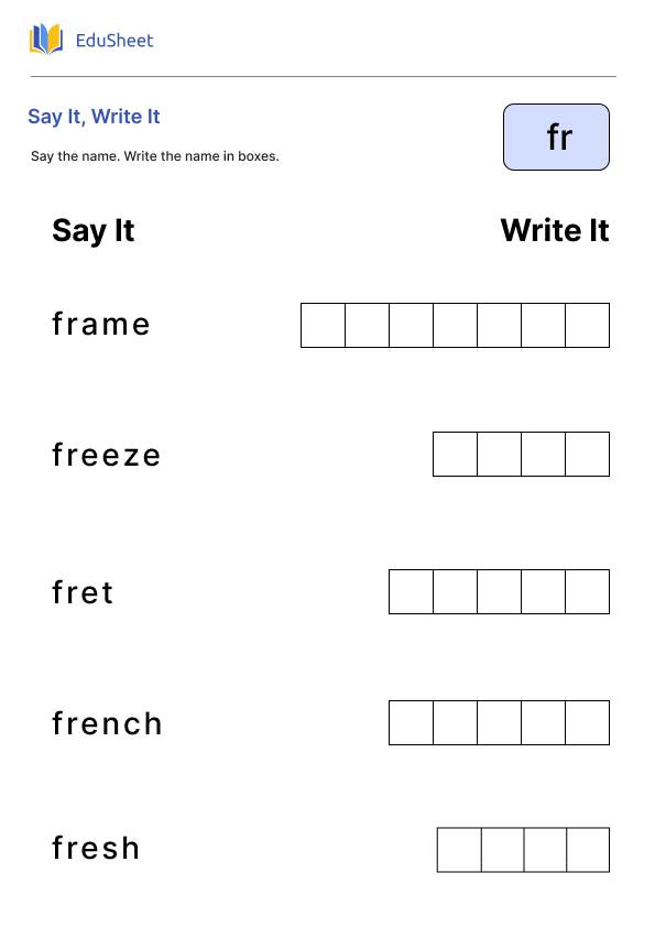 Say It, Write It 3 Worksheets | Free Download at Orchids International