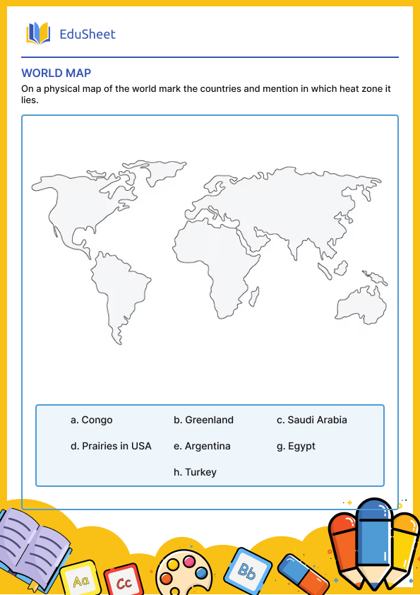 World Map Worksheets | Free Download at Orchids International
