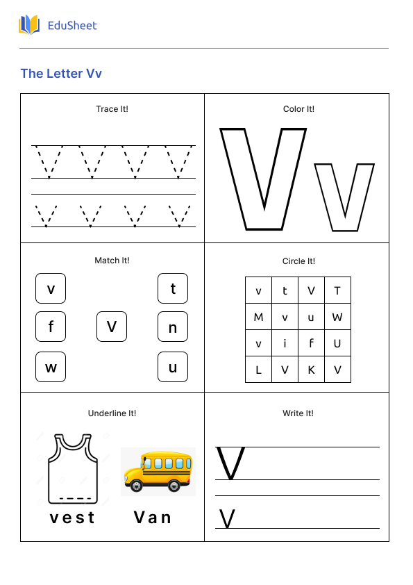 The Letter Vv Worksheets | Free Download at Orchids International