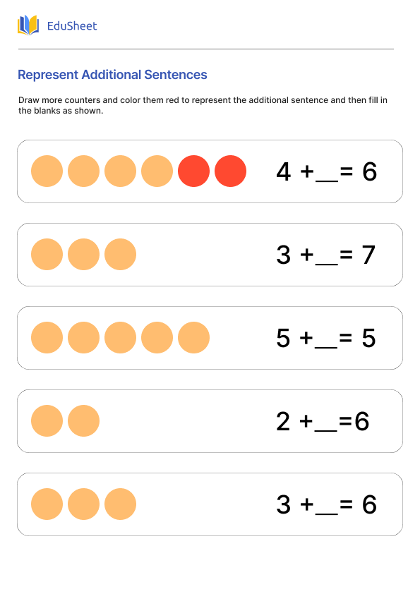 Represent Additional Sentences Worksheets | Free Download at Orchids ...