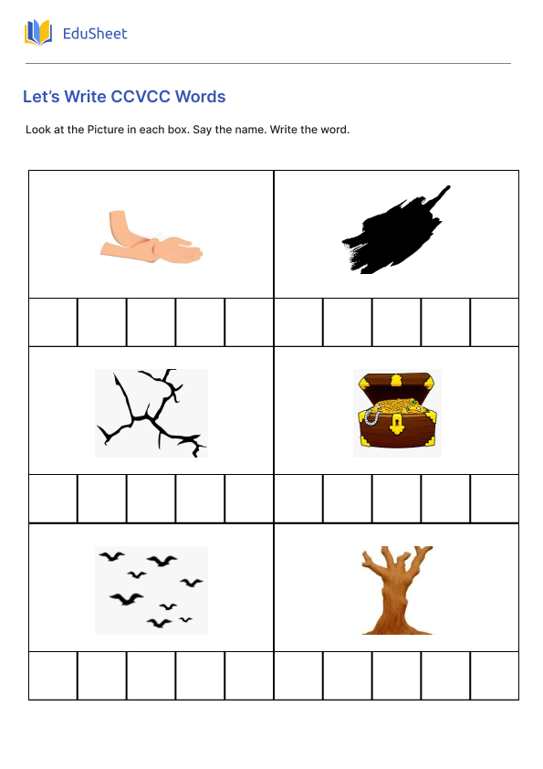 Let’s Write CCVCC Words Worksheets | Free Download at Orchids International