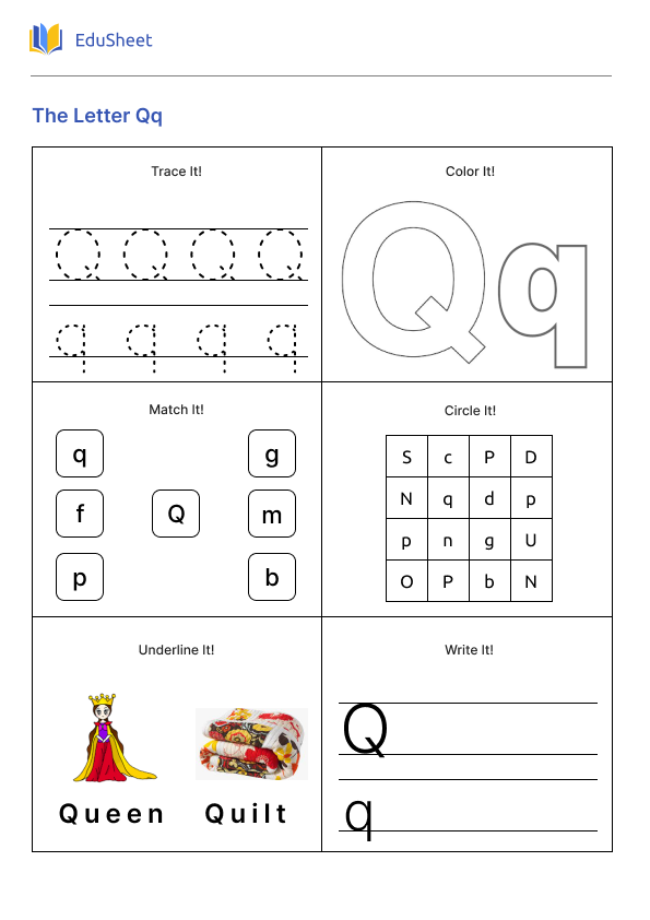 The Letter Qq Worksheets | Free Download at Orchids International