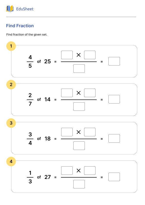 Find Fraction Part 2 Worksheets | Free Download at Orchids International