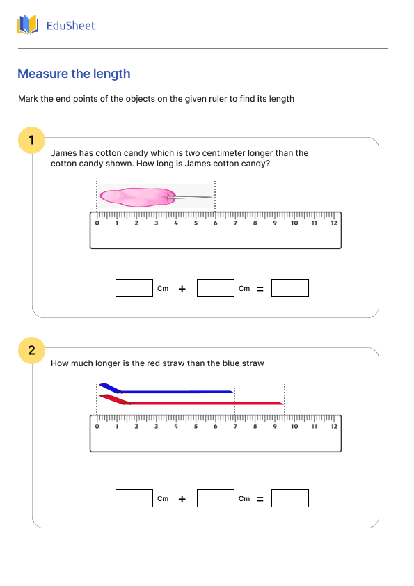 Measure the length 4 Worksheets | Free Download at Orchids International