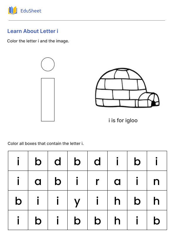 Learn About Letter i Worksheets | Free Download at Orchids International