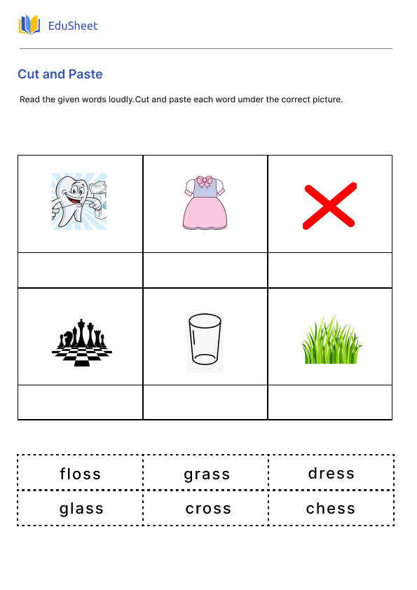 Cut and Paste 3 Worksheets | Free Download at Orchids International