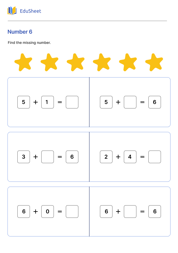 Number 6 Worksheets | Free Download at Orchids International