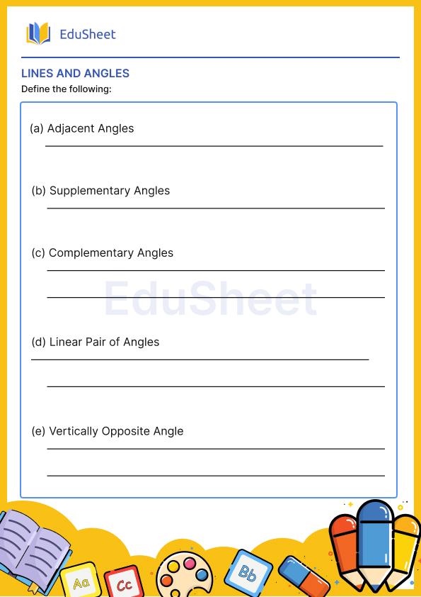 Lines and Angles Worksheets | Free Download at Orchids International