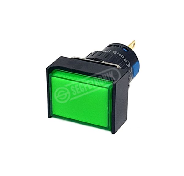 Secfetronik 16mm Rectangle Push Button Switch Green 1no1nc Maintained ...