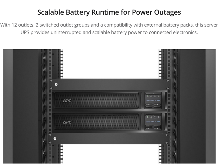 Apc® Smart-UPS X 3000VA Rack/tower Convertible Ups, 8x C13+1x C19 Iec Outlets，network Card ...