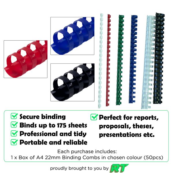 22mm A4 Plastic Binding Comb Singapore - Eezee