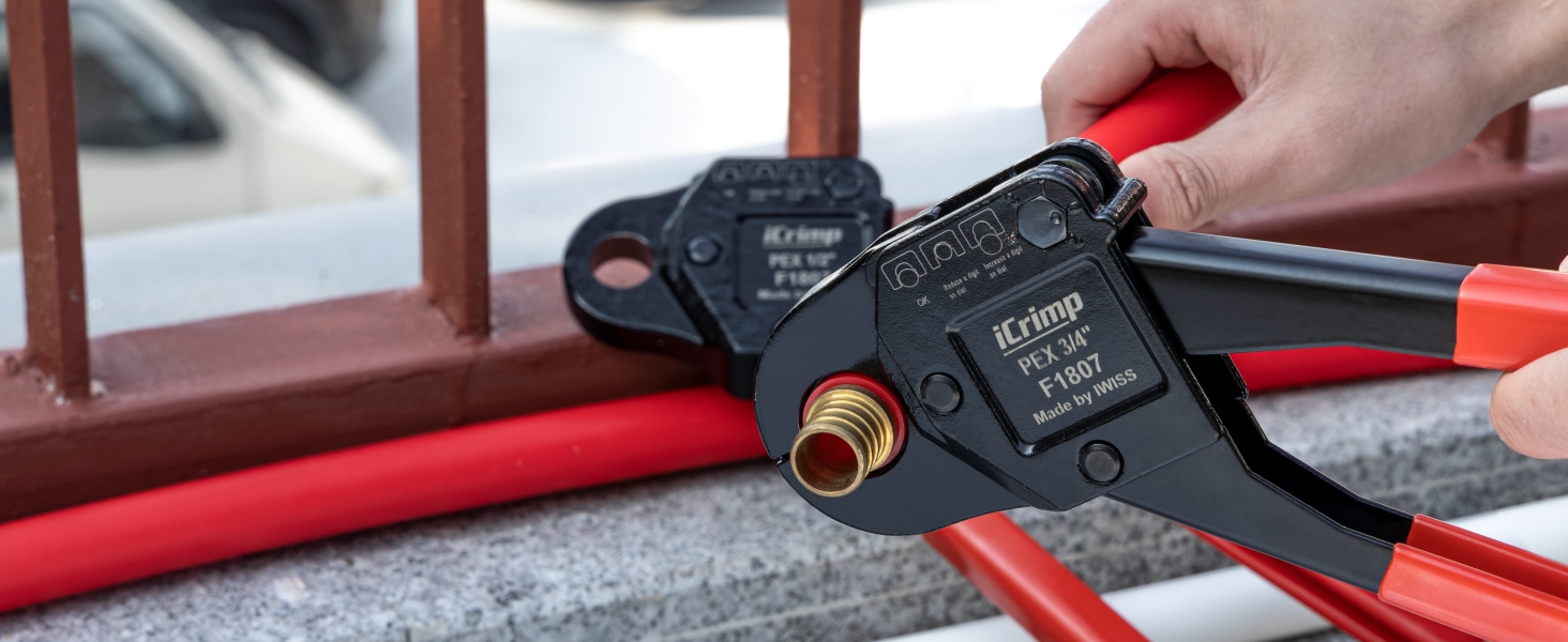 Icrimp Angle Head F1807 Pex Pipe Crimping Tool for Copper Rings - 1/2&3 ...