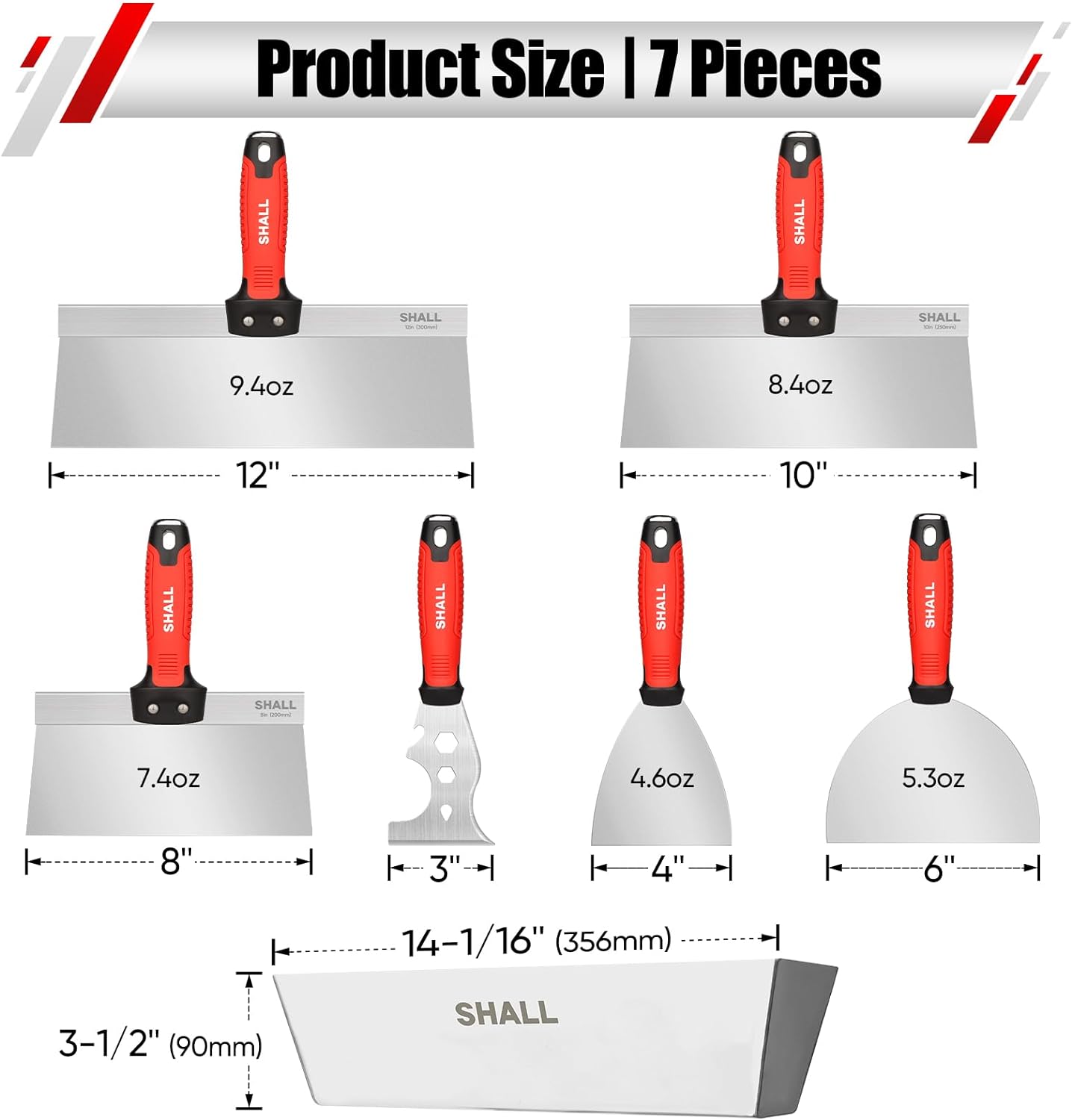 Shall 7-Piece Drywall Tool Kit - Eezee