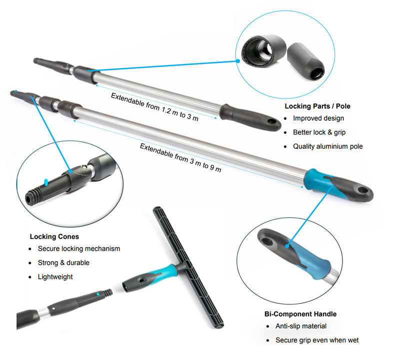 Moerman Telescopic Extension Pole 3m Singapore - Eezee