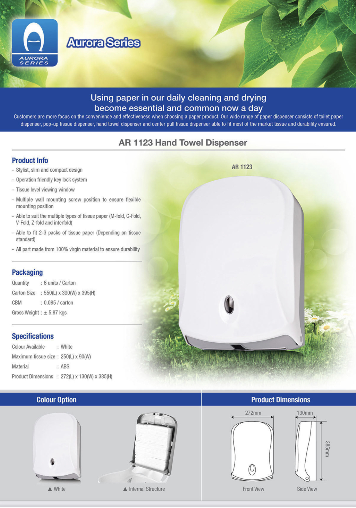 M/Fold Hand Paper Towel Dispenser AR1123 - Eezee