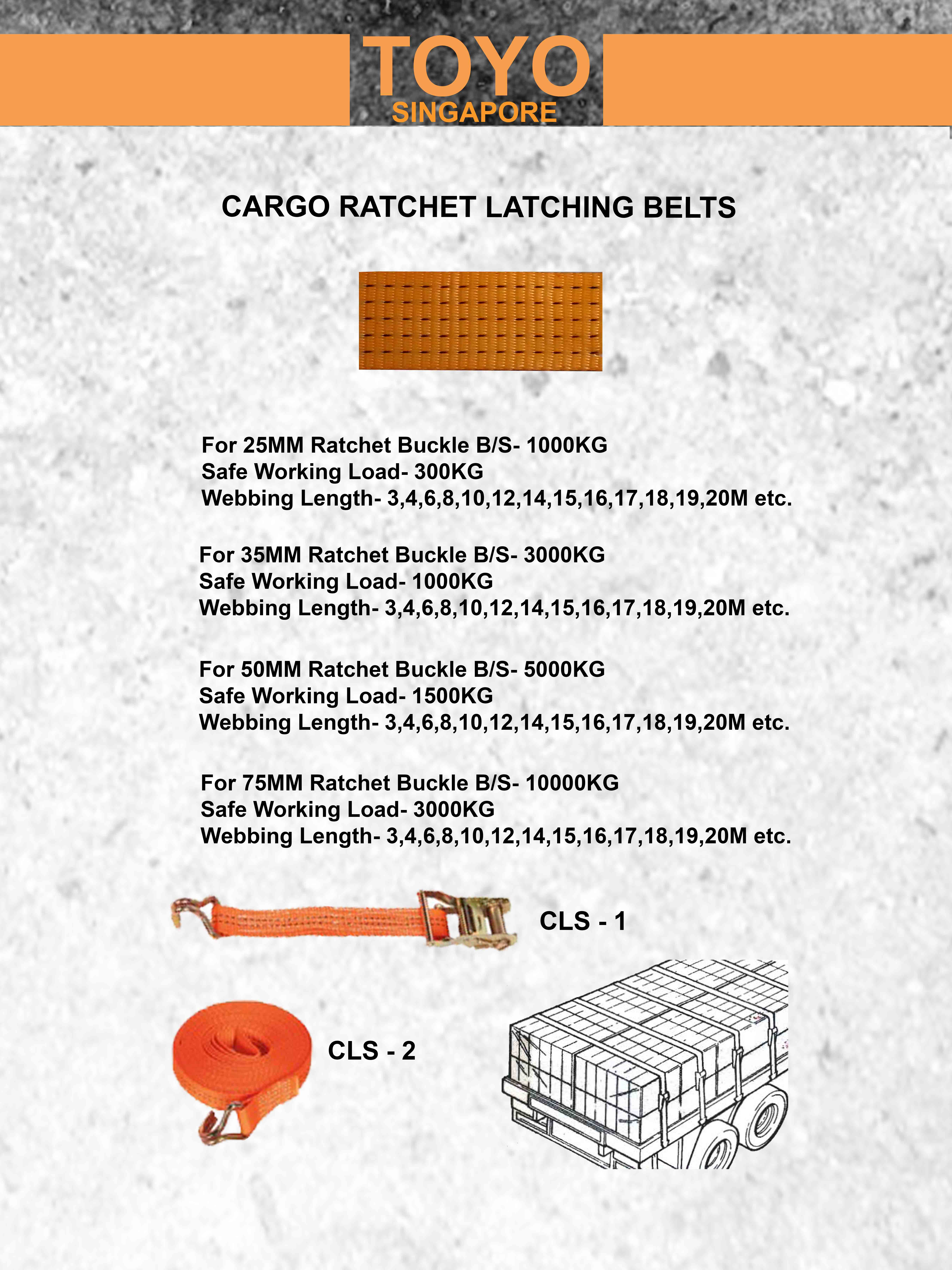 Toyo Polyester Ratchet Strap New 2” X 12M B/E J-HOOK C/W Mill Cert - Eezee