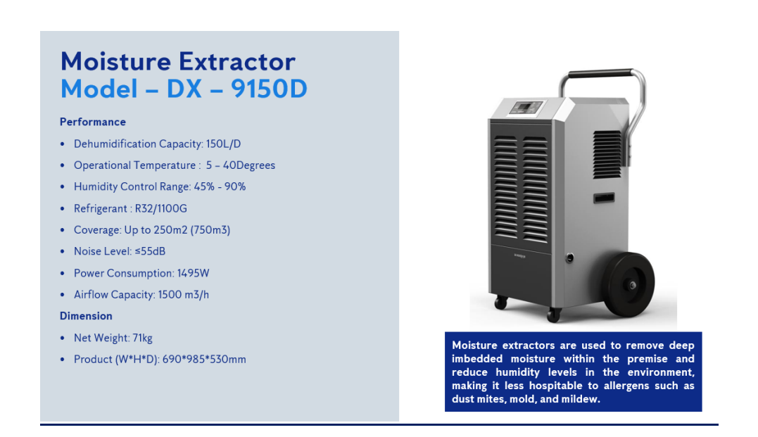 Lumiair DX-9150D Moisture Extractor - Eezee