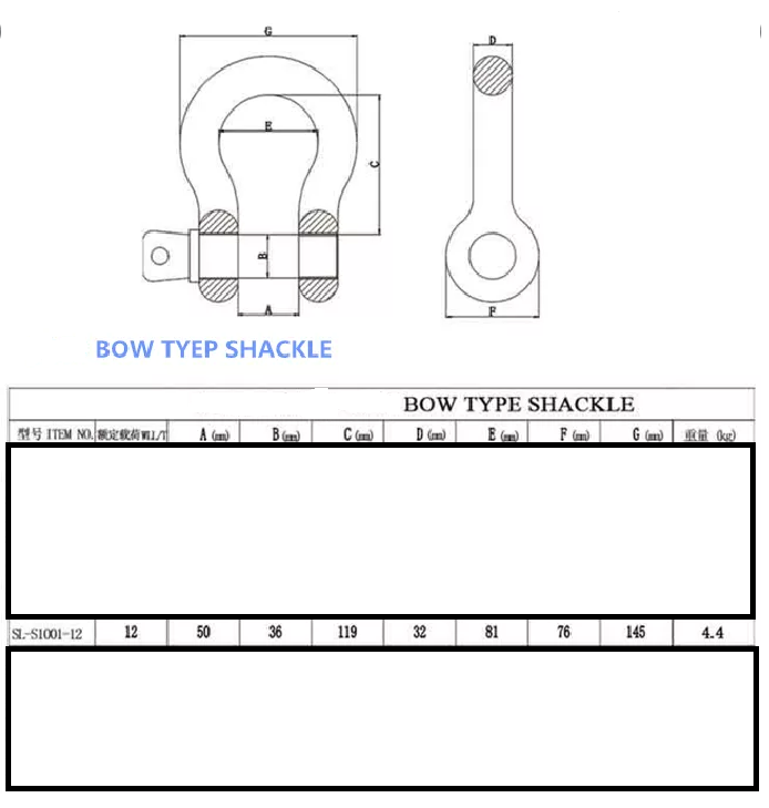 Screw Pin Bow Shackle 1 ¼” Wll 12Tons c/w Mom Cert - Eezee