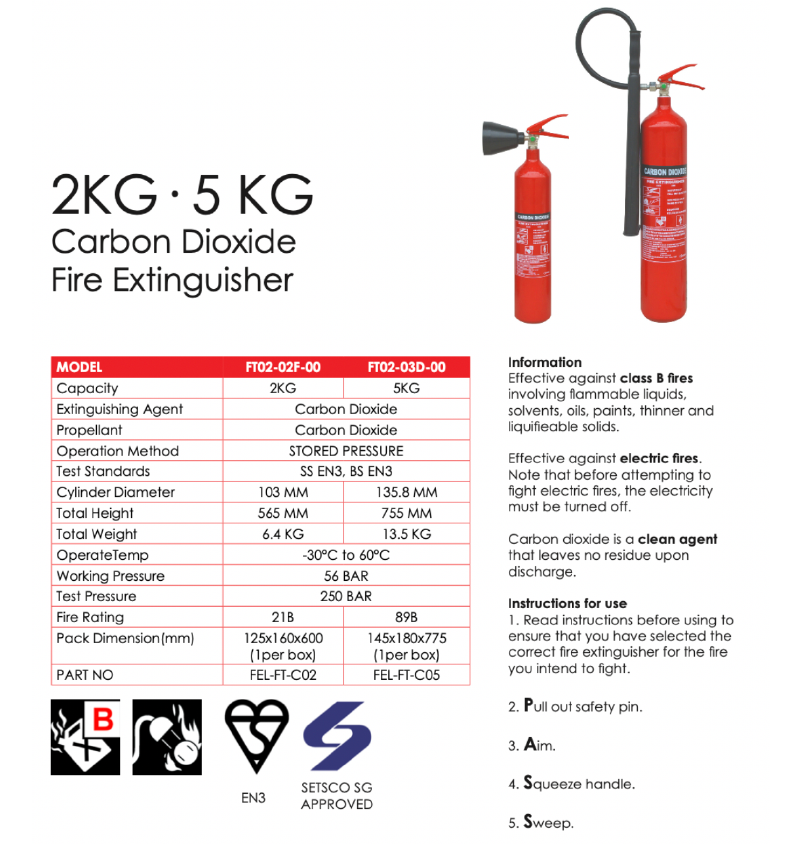 Fire Extinguisher CO2 2KG - Eezee