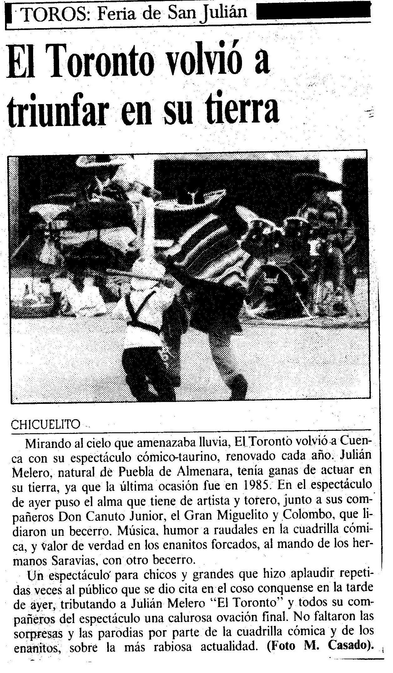 Julián Melero «El Toronto», el penúltimo torero cómico | El blog de ...