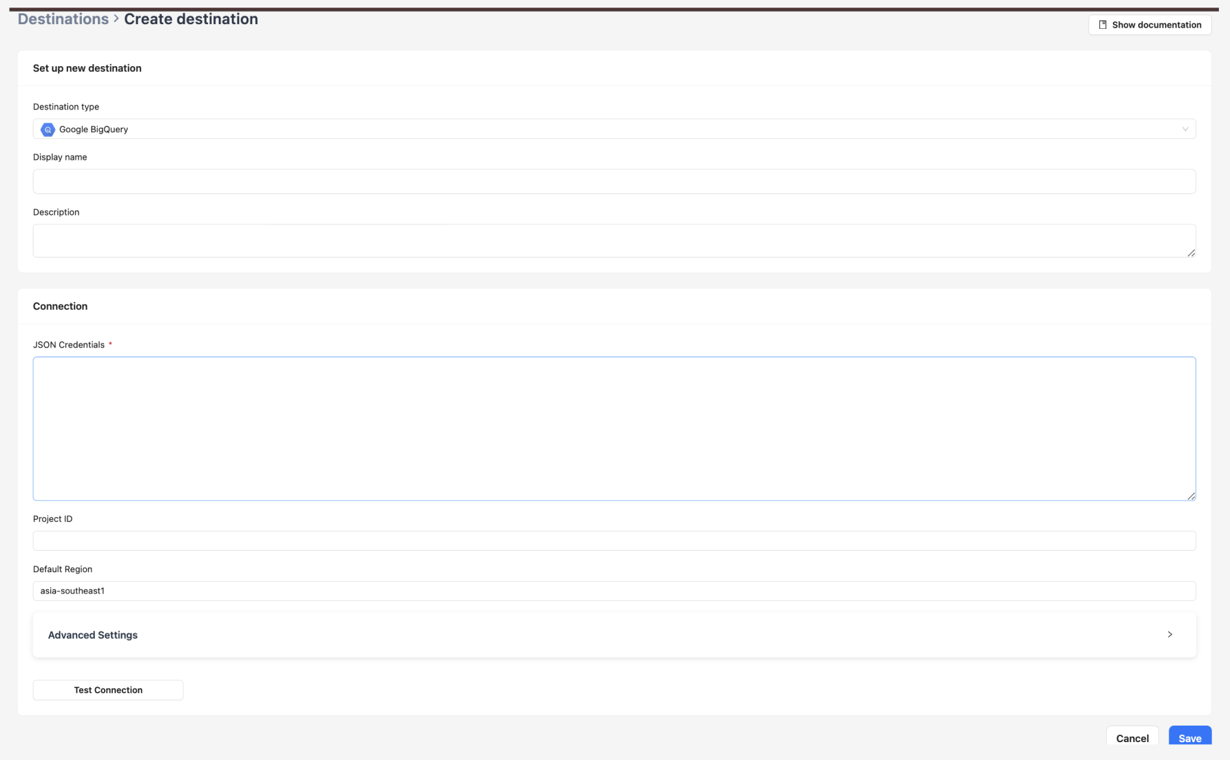 Google BigQuery | Elton Docs
