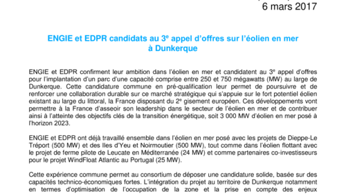 ENGIE et EDPR candidats au 3e appel d’offres sur l’éolien en mer à Dunkerque - Fichiers ...