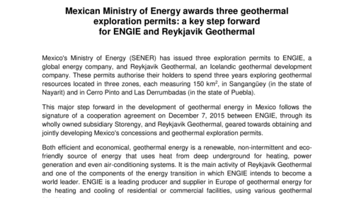Mexican Ministry of Energy awards three geothermal exploration permits ...