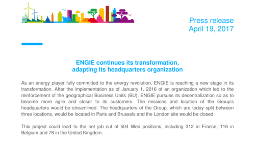 ENGIE continues its transformation, adapting its headquarters ...