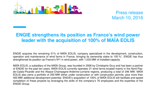 ENGIE strengthens its position as France’s wind power leader with the ...