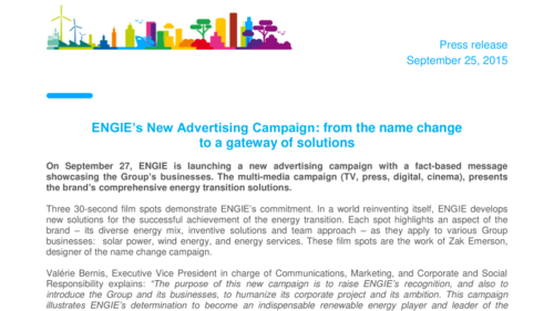 ENGIE's New Advertising Campaign : from the name change to a gateway of ...