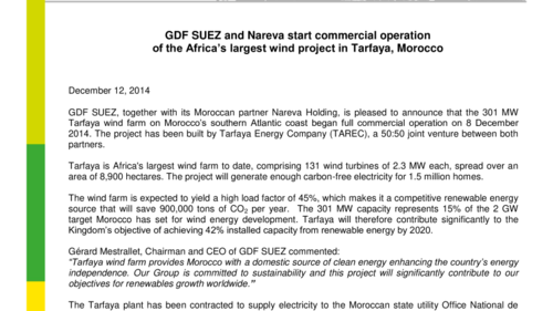 GDF SUEZ and Nareva start commercial operation of the Africa’s largest ...