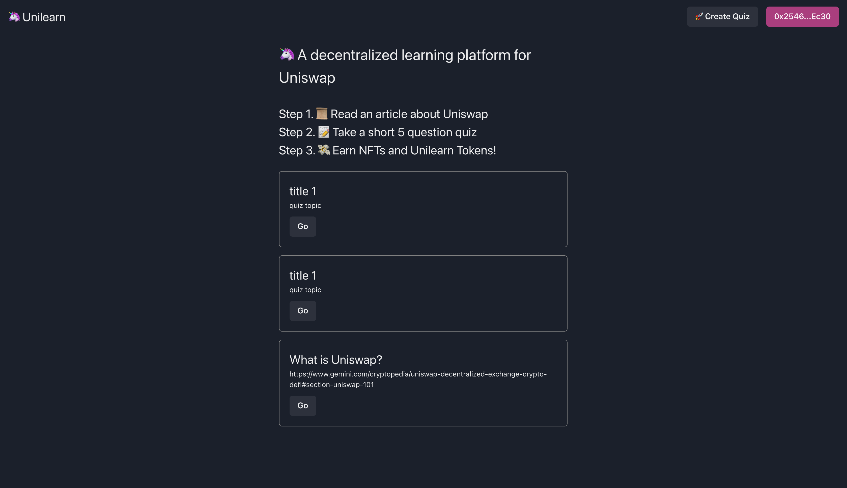 Unilearn | ETHGlobal