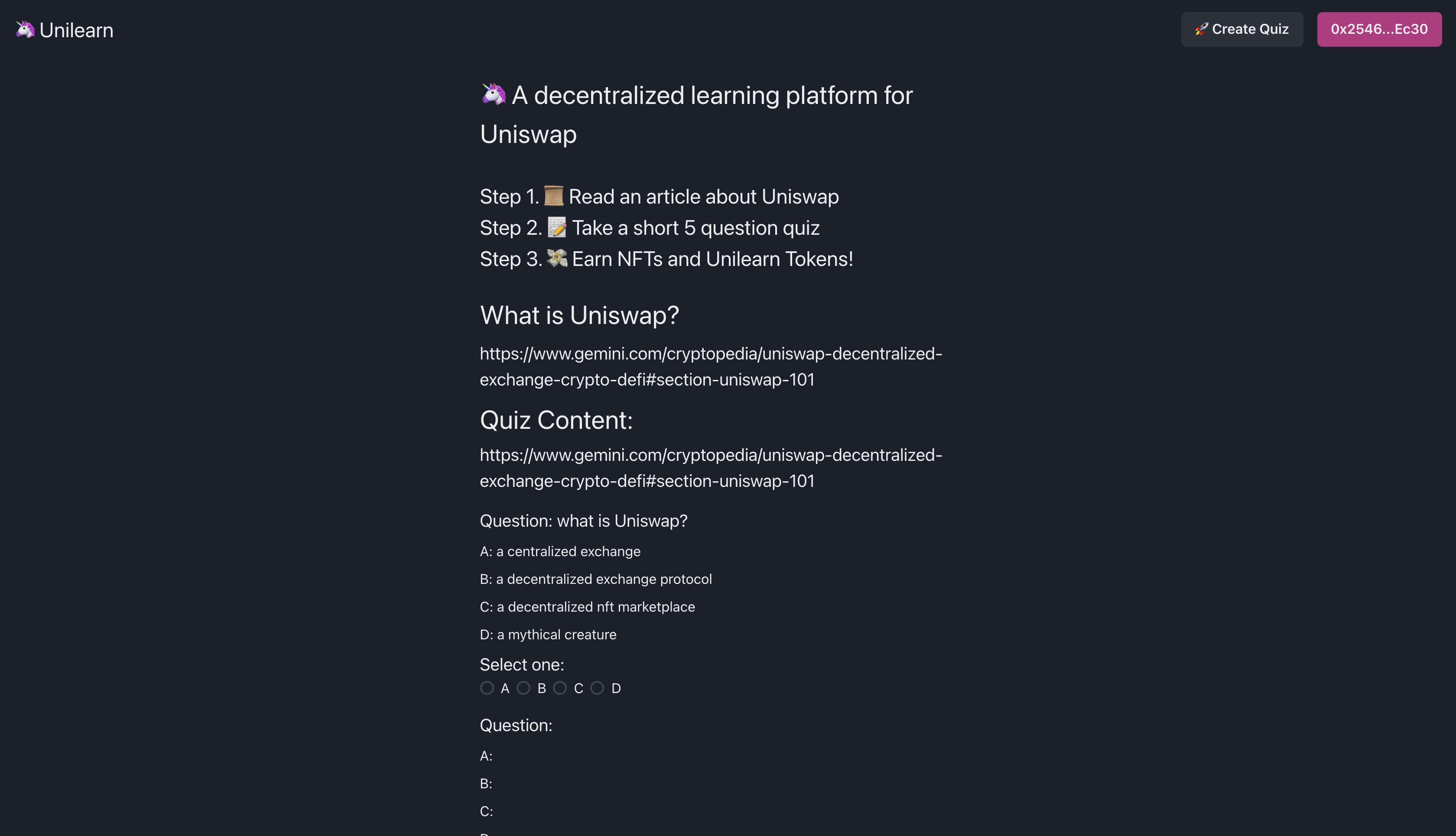 Unilearn | ETHGlobal