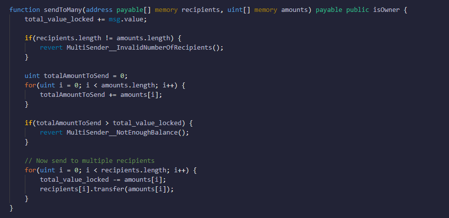 MultiSender contract | ETHGlobal