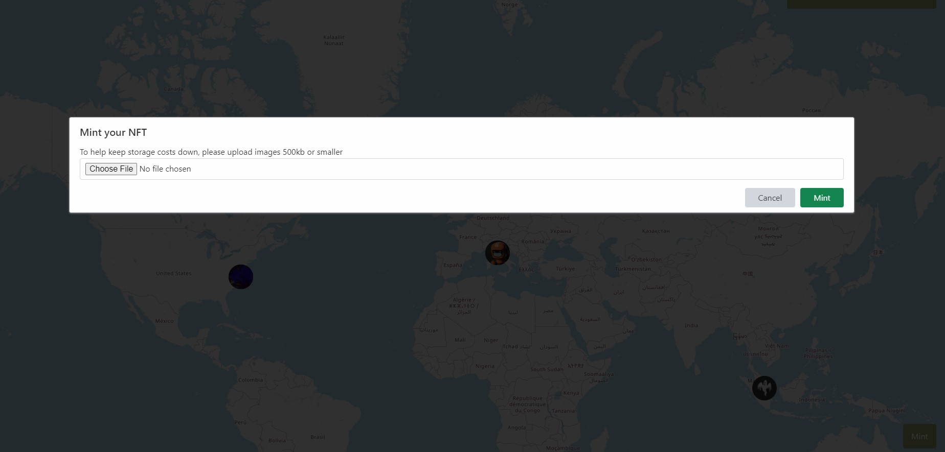 NFT Map - Mint NFTs of Pictures on a Map | ETHGlobal