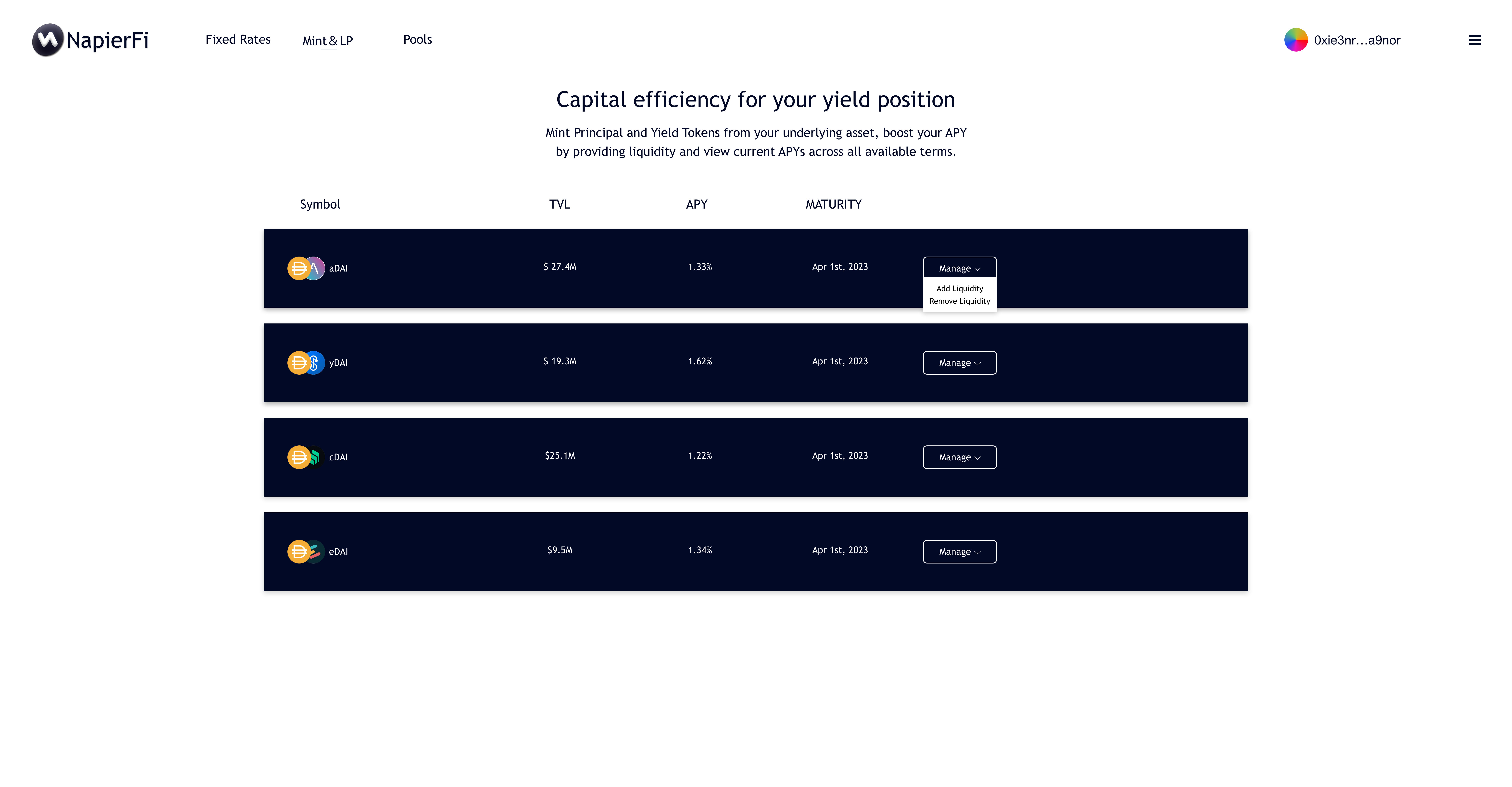 Napier Finance | ETHGlobal