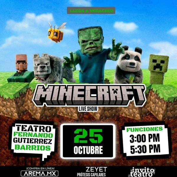 Minecraft Live Show En Veracruz | Veracruz · 25 oct 2025 | Eventufy
