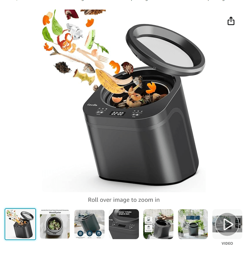 Electric Compost Bin Kitchen, Smart Kitchen Waste Composter, Food ...
