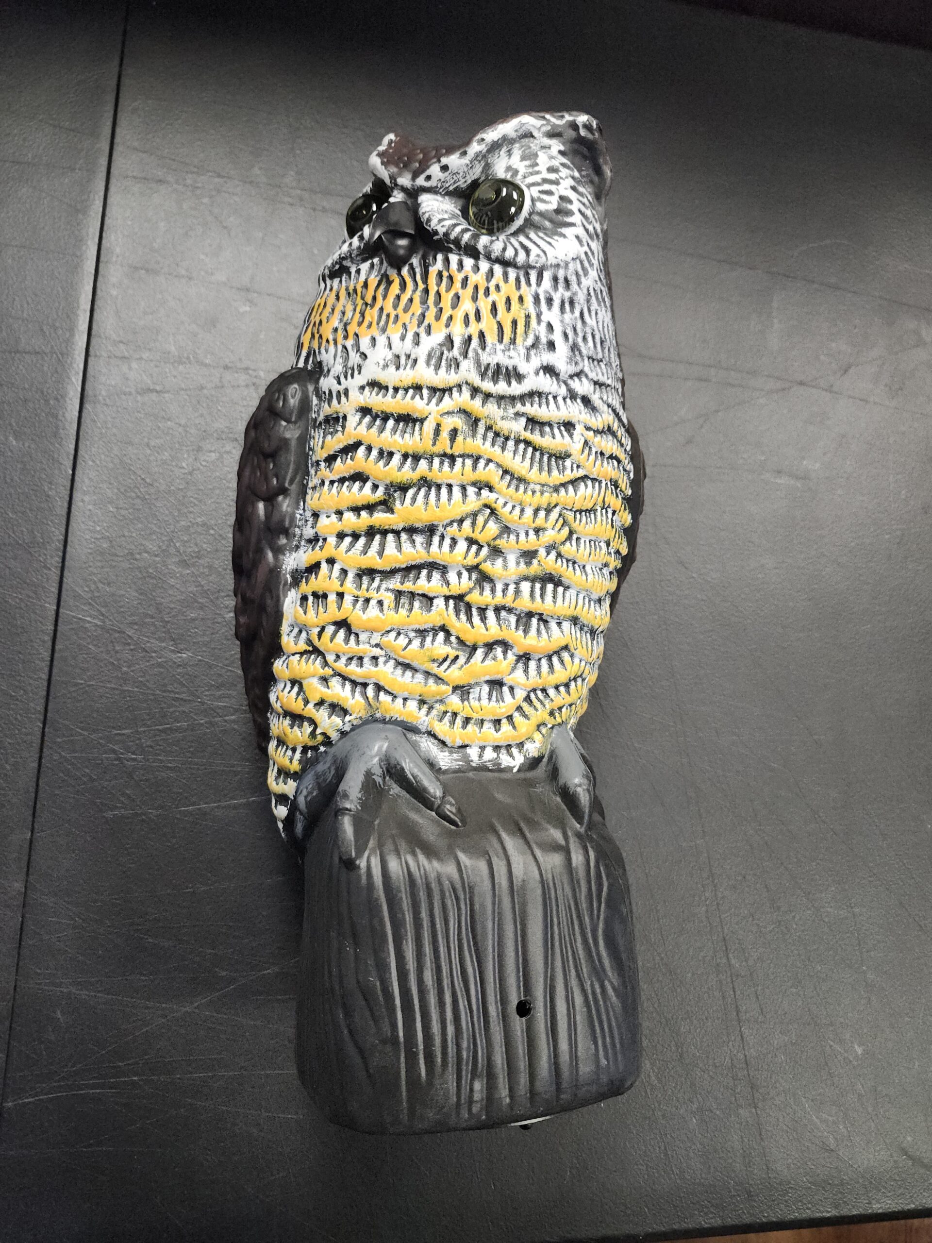 Bird Blinder Rotating Head Owl Decoy - Large Fake Owl to Keep Birds ...